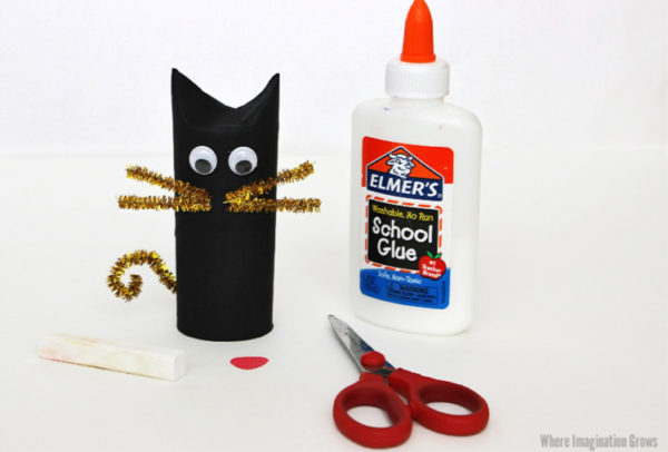 Toilet Paper Roll Black Cat Craft for Halloween - Where Imagination Grows
